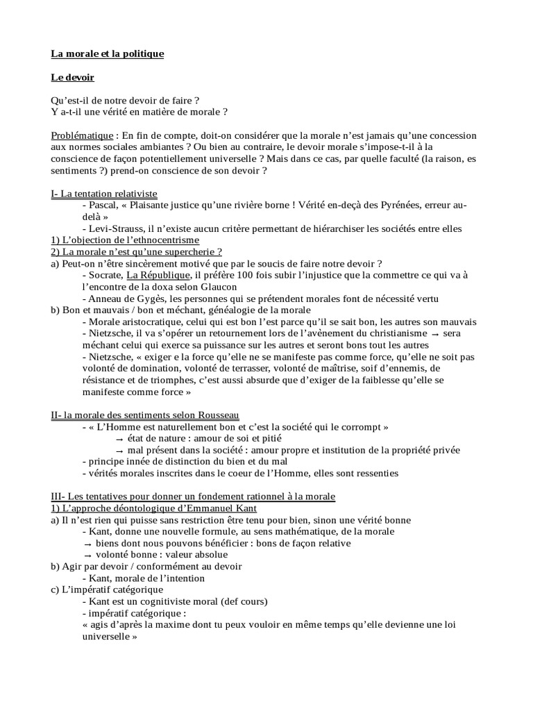 Fiche Morale Et Politique | PDF | Justice | Crime et violence