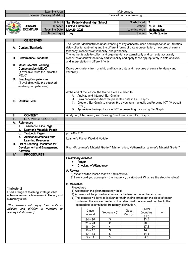 Erick Demo LE COT 2 SY22 - 23 Q4 Analyzing, Interpreting and Drawing ...