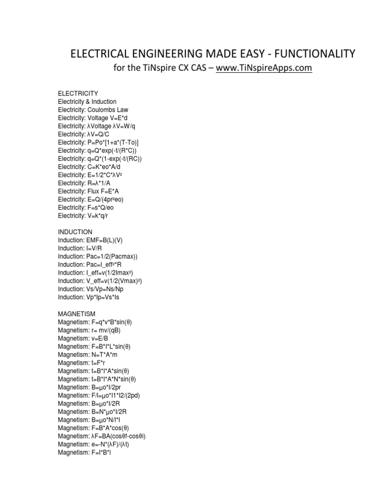 TiNspire CX CAS: Electrical Basics | PDF | Teaching Methods & Materials ...