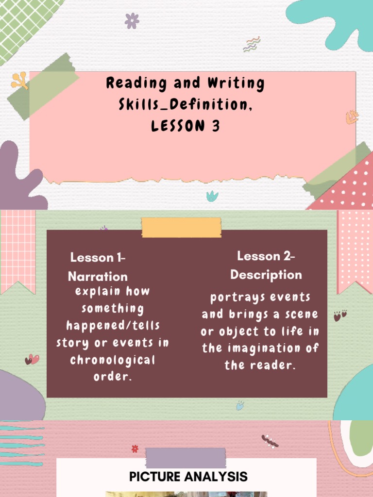 Week 2 Reading And Writing Skills Definition Exemplification And Classification Lesson 3 Pdf