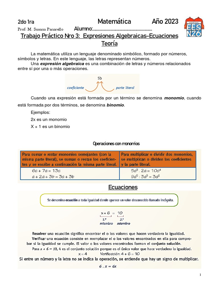 TP3 Ecuaciones | PDF | Matemática Elemental | Álgebra
