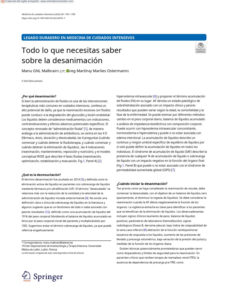 Protocolo ROSE en Fluidoterapia UCI | PDF | Vena | Medicina de Cuidados ...
