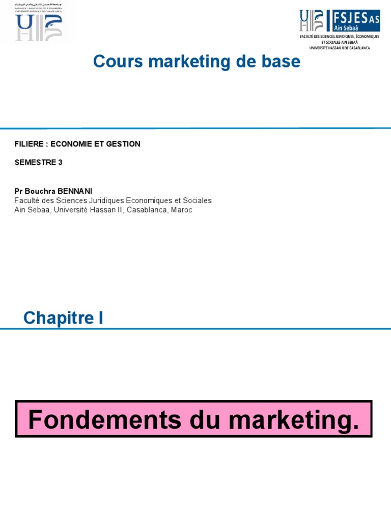 Cours Marketing de Base Chap1 Part3 | PDF | Commercialisation | Analyse SWOT