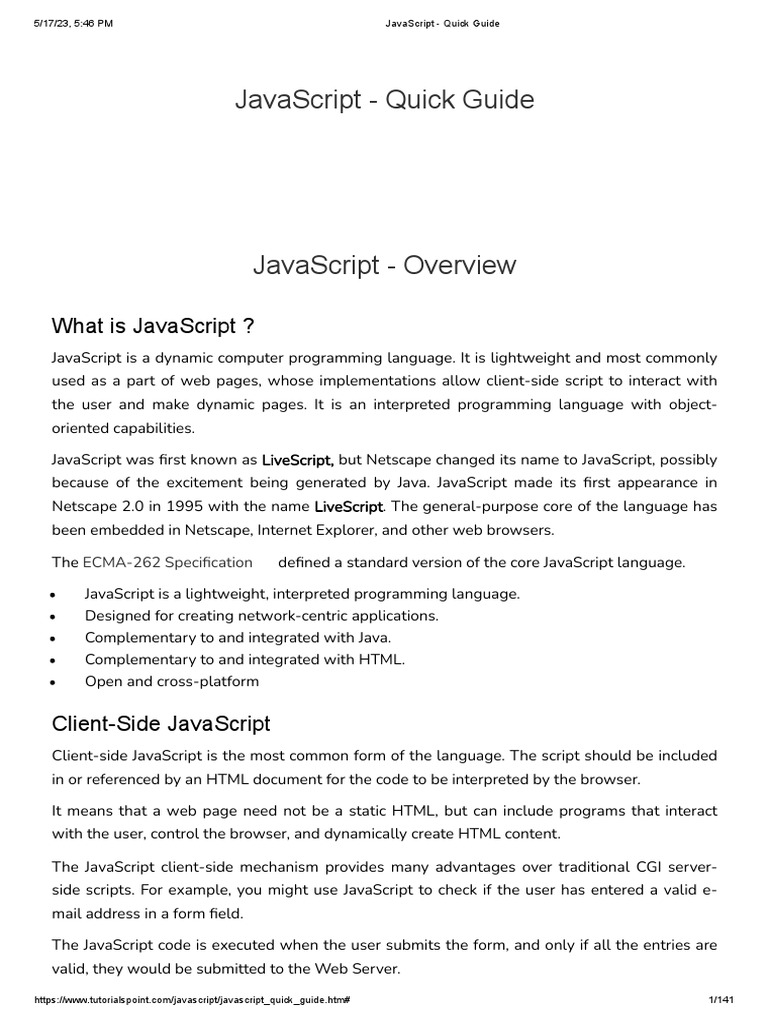 JavaScript Note | PDF | Dynamic Web Page | Java Script JavaScript Note | PDF | Dynamic Web Page | Java Script