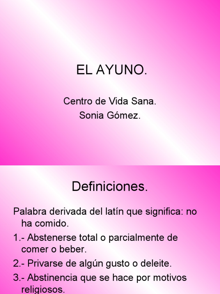 EL AYUNO | PDF | Rápido | Alimentos