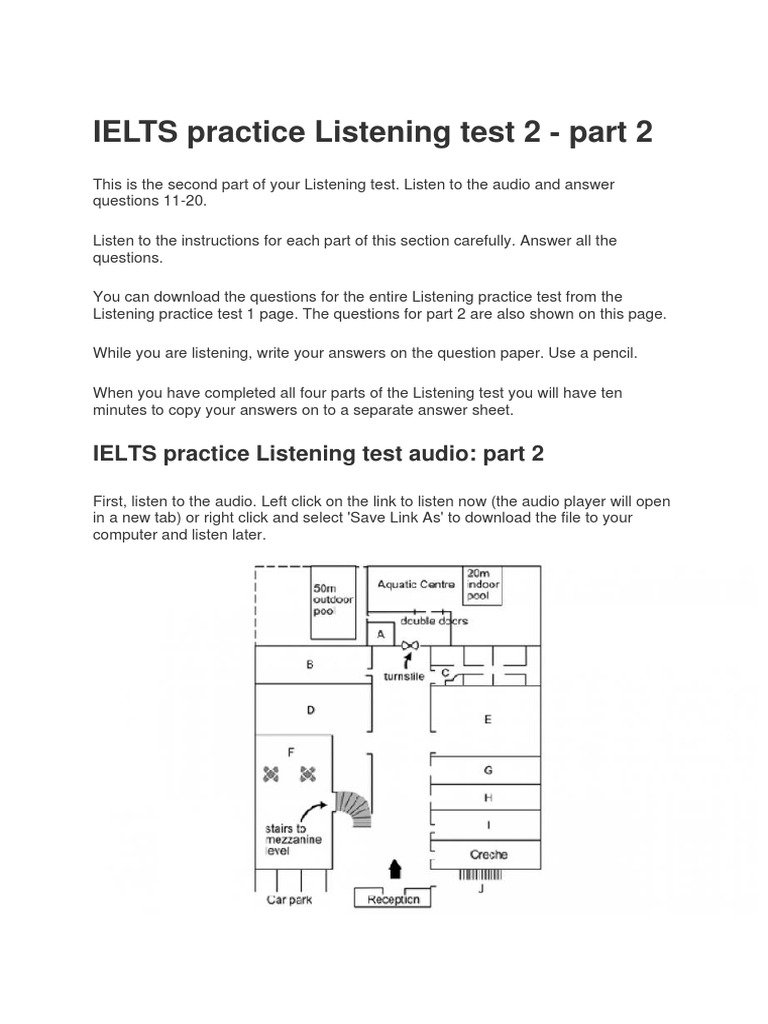 IELTS Practice Listening Test 2 - Part 2 | PDF