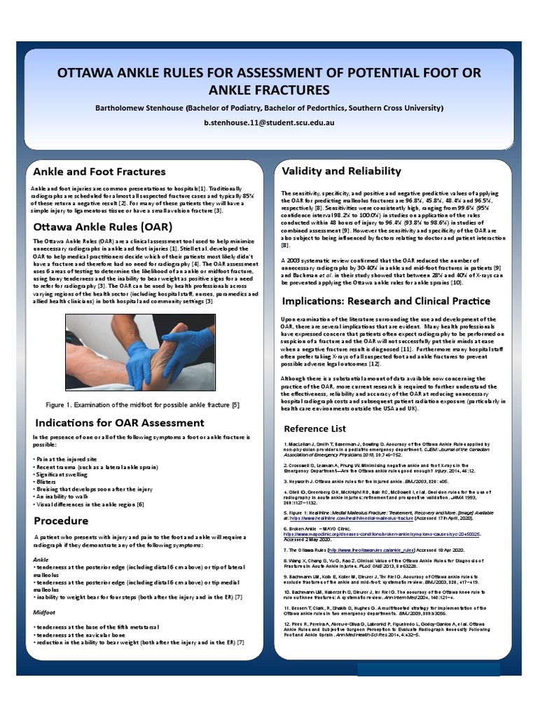 Assess 2 Poster Bartholomew Stenhouse 23061606 | PDF | Ankle | Radiography