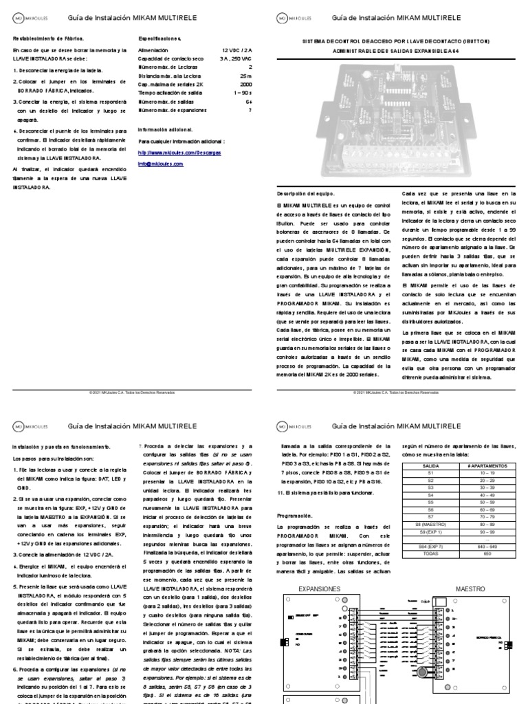 MIKAM MULTIRELE Imprimir P | PDF | Almacenamiento de datos de la ...