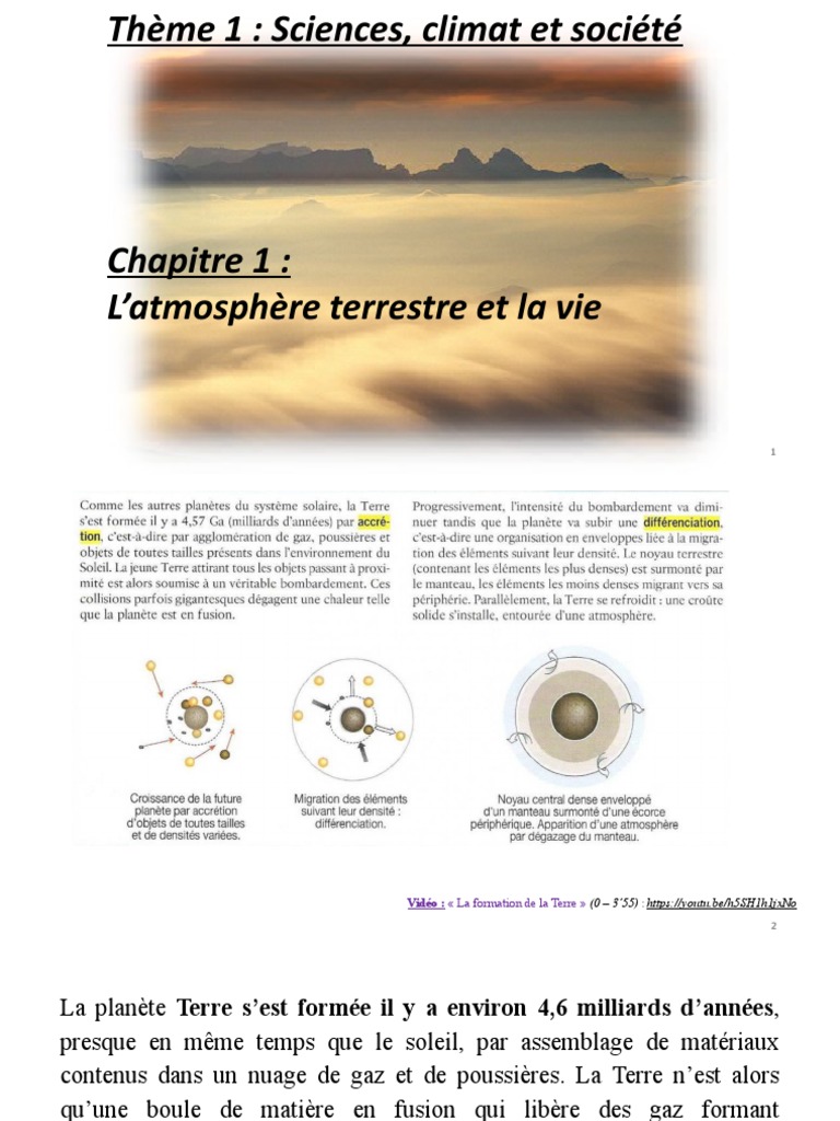 L Atmosphère Terrestre Et La Vie Pdf Cycle Du Carbone Ultra Violet