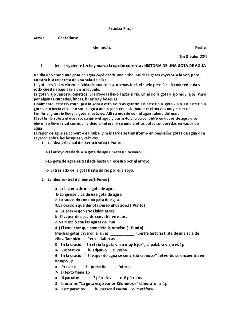 Historia de una gota de agua y Ynambu | PDF | Agua | Collage
