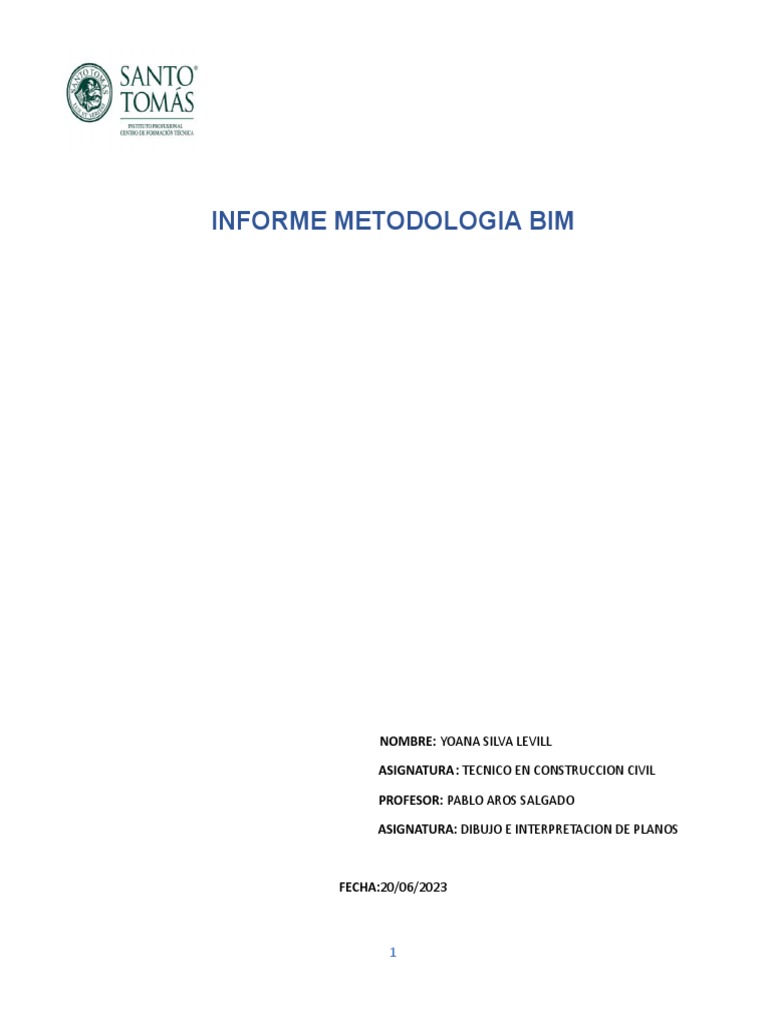 Informe Metodologia Bim | PDF | Autodesk Revit | Modelado de información de construcción