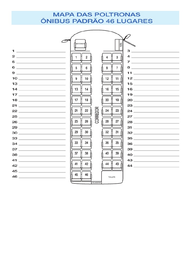 mapa onibus 46 lugares | PDF