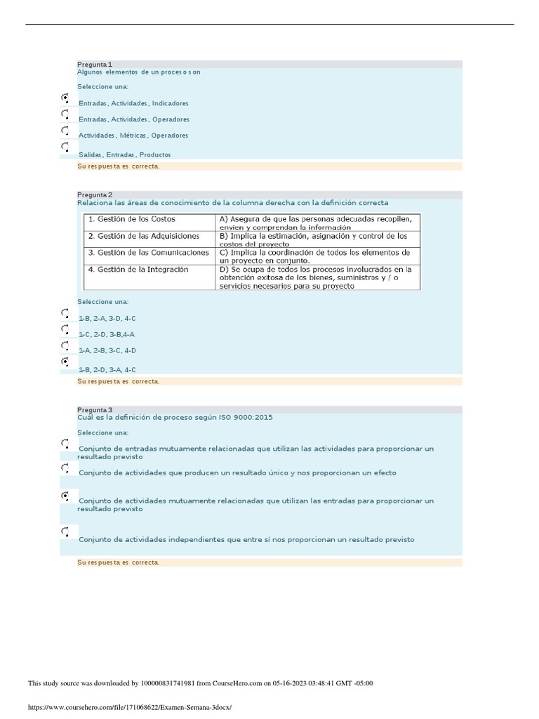 Examen Semana 3 | PDF