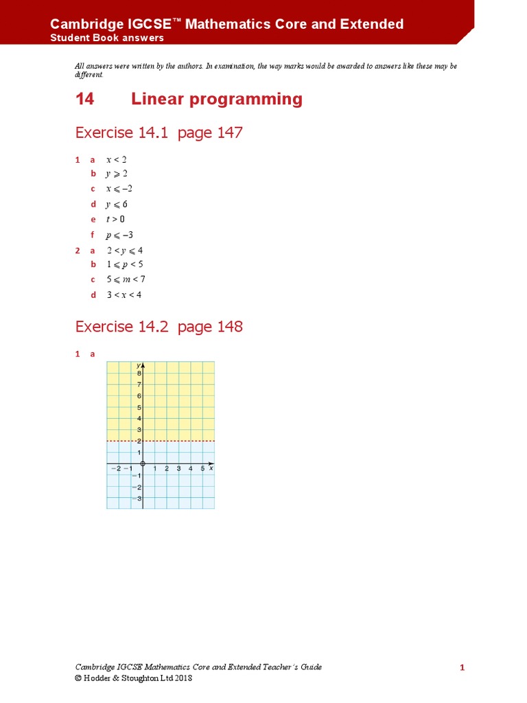 CH-14 Linear Programming (Answers) | PDF | Educational Institutions | Vocational Education
