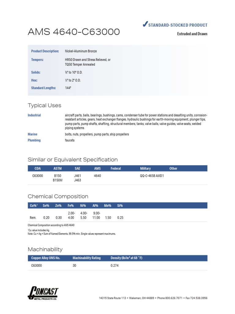 Ams - 4640-C63000 Aluminium Nickel MN | PDF | Construction | Welding