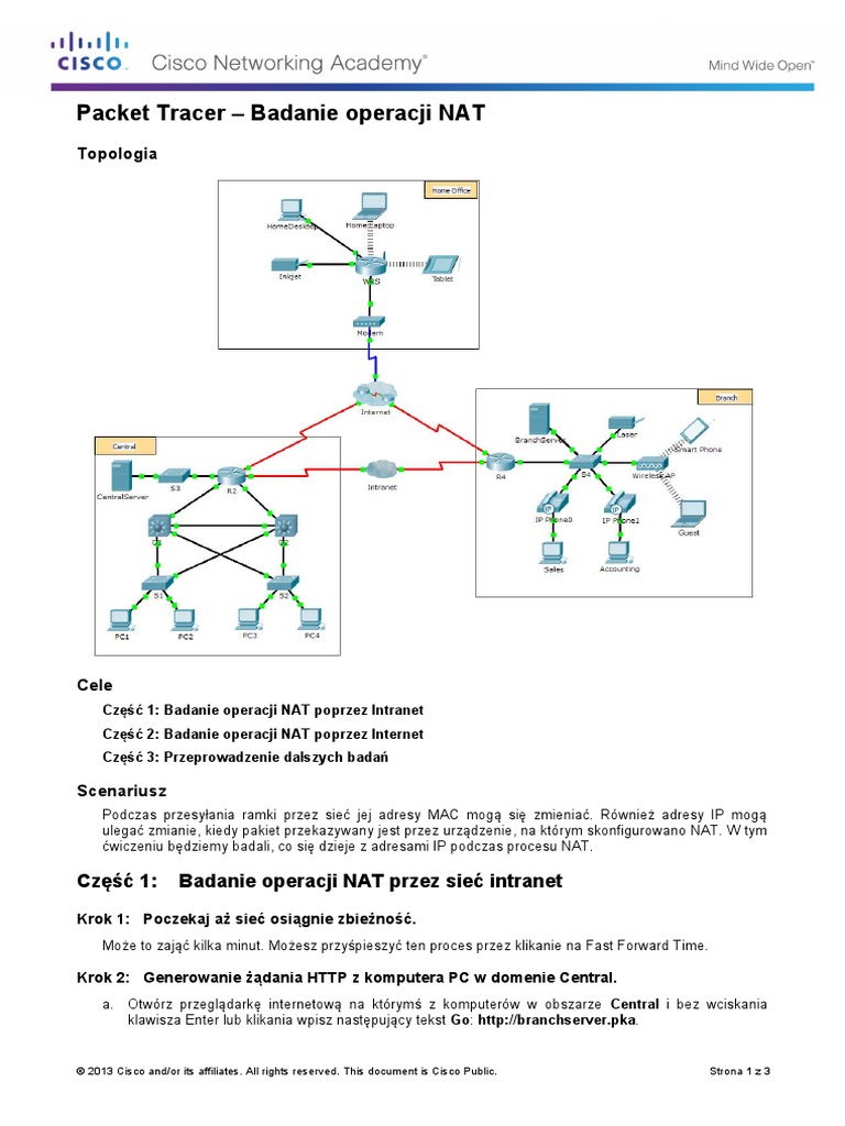 5.1.2.6 Packet Tracer - Investigating NAT Operation Instructions | PDF