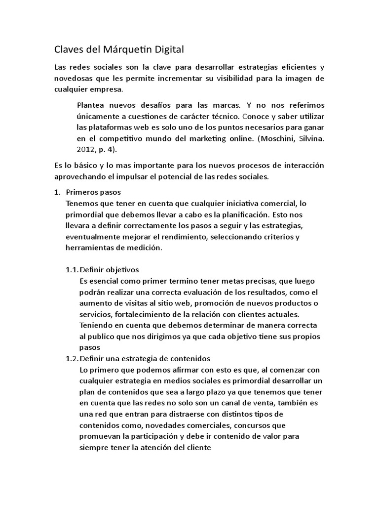 Claves Del Márquetin Digital | PDF | Marketing | Facebook