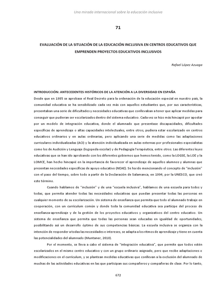 Evaluacion de La Situacion de La Educaci | PDF | Plan de estudios | Evaluación