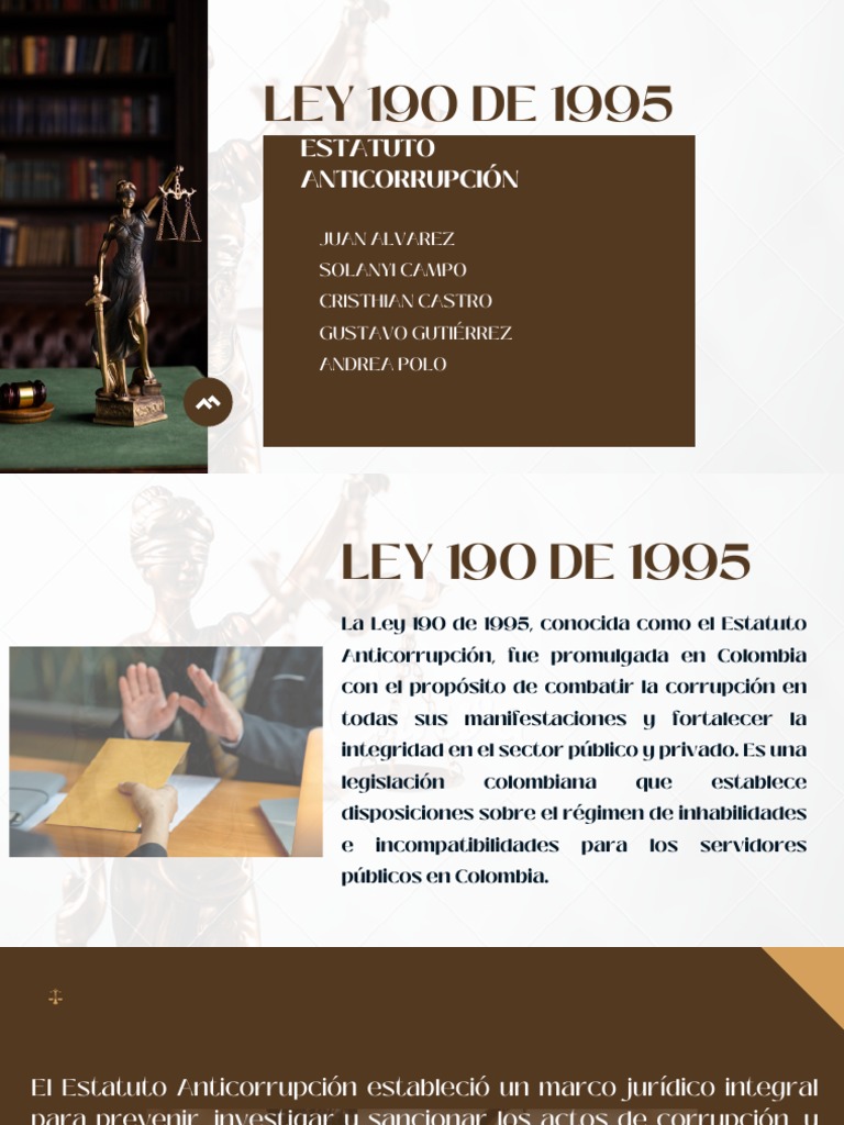Ley 190 de 1995 | PDF | Corrupción política | Derecho penal