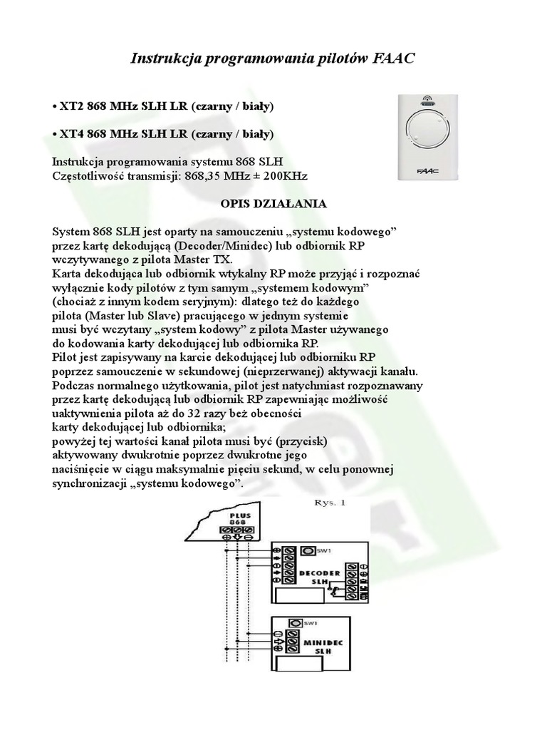 Faac-RP-868-SLH | PDF