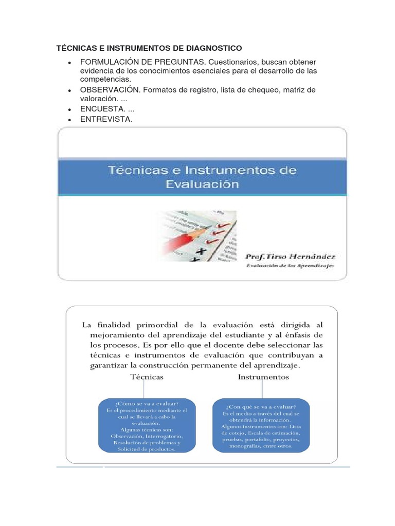 Técnicas e Instrumentos | PDF