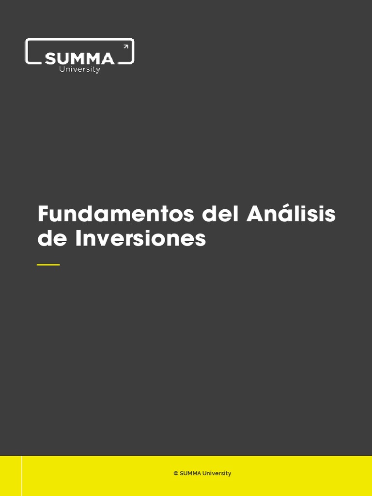 Fundamentos de Analisis de Inversiones | PDF | Flujo de efectivo | Inversiones