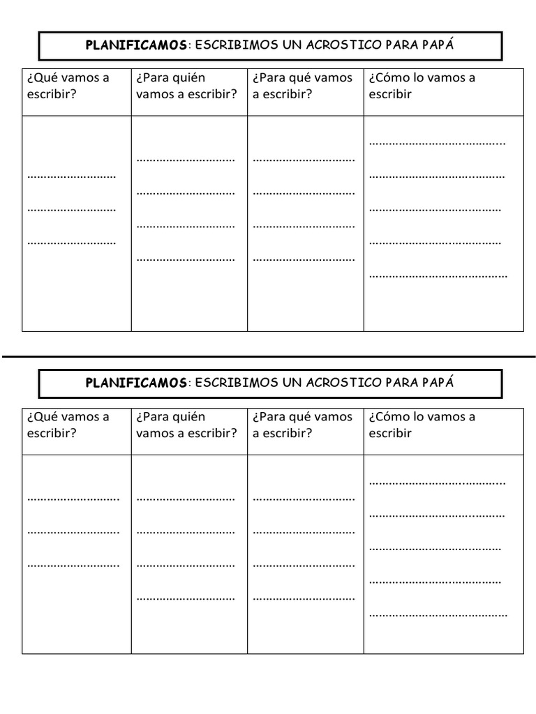 Qué vamos a escribir- acrostico | PDF