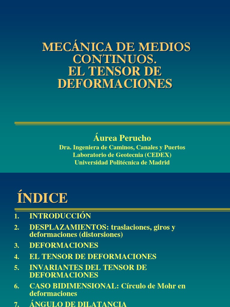 1-Tensor de Deformaciones | PDF | Estrés (Mecánica) | Elasticidad (Física)