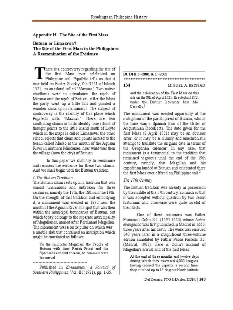00 APPENDICES-READINGS 2020 H Butuan-or-Limasawa | PDF | Philippines