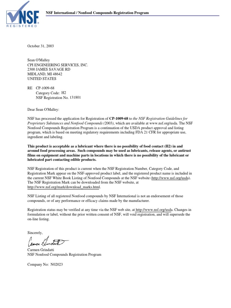 CPI 1009-68 H2 - NSF (En) | PDF