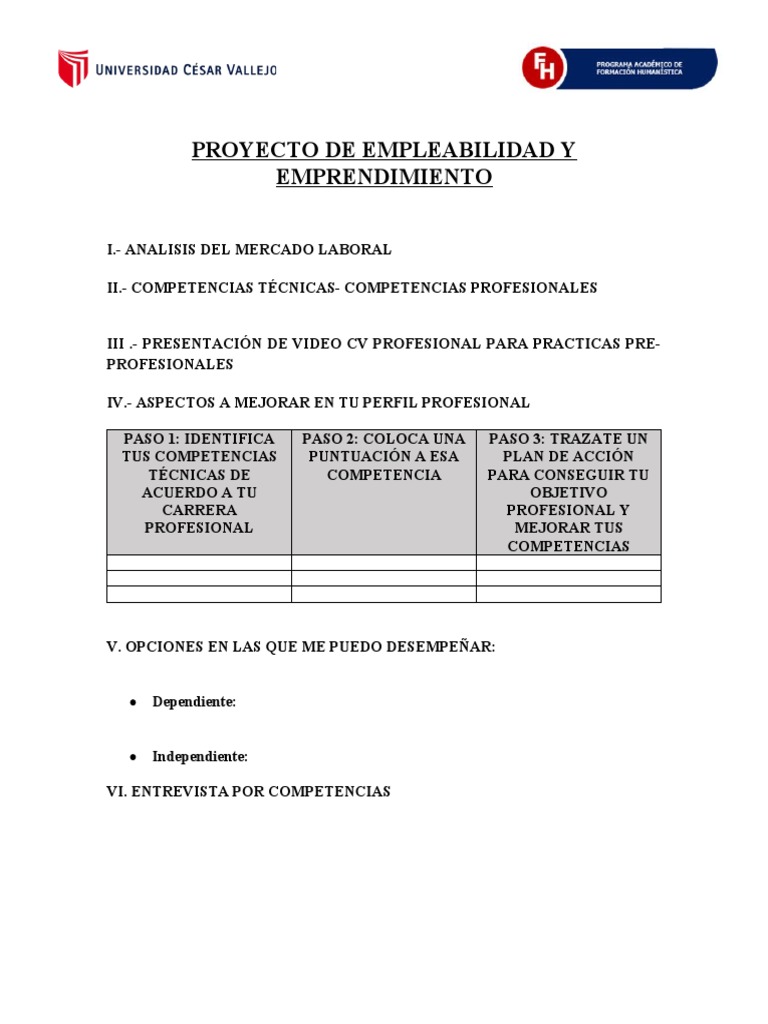 Proyecto de Empleabilidad y Emprendimiento 2023 | PDF
