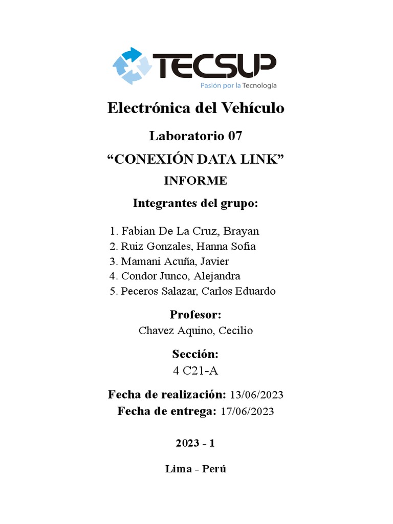Laboratorio 7 - G03 - Electrónica Del Vehículo | PDF | Electrónica | Sensor