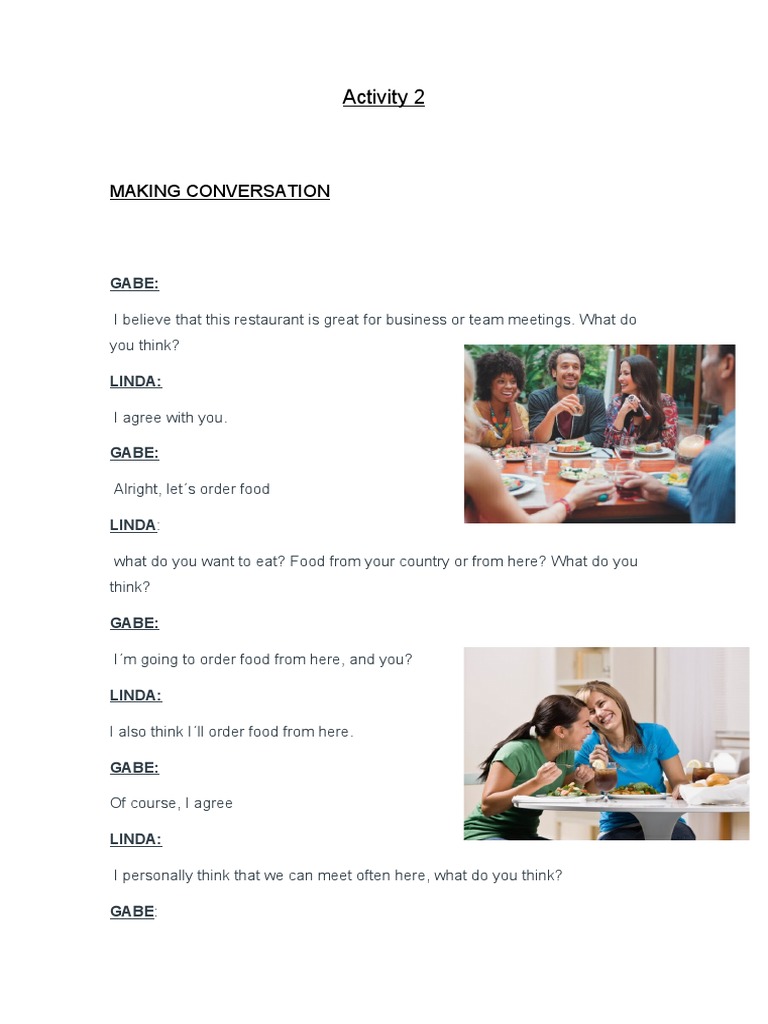 Restaurant Conversation for Team Meetings | PDF