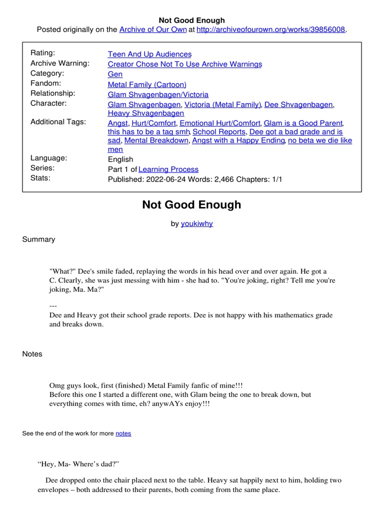 Not Good Enough | PDF