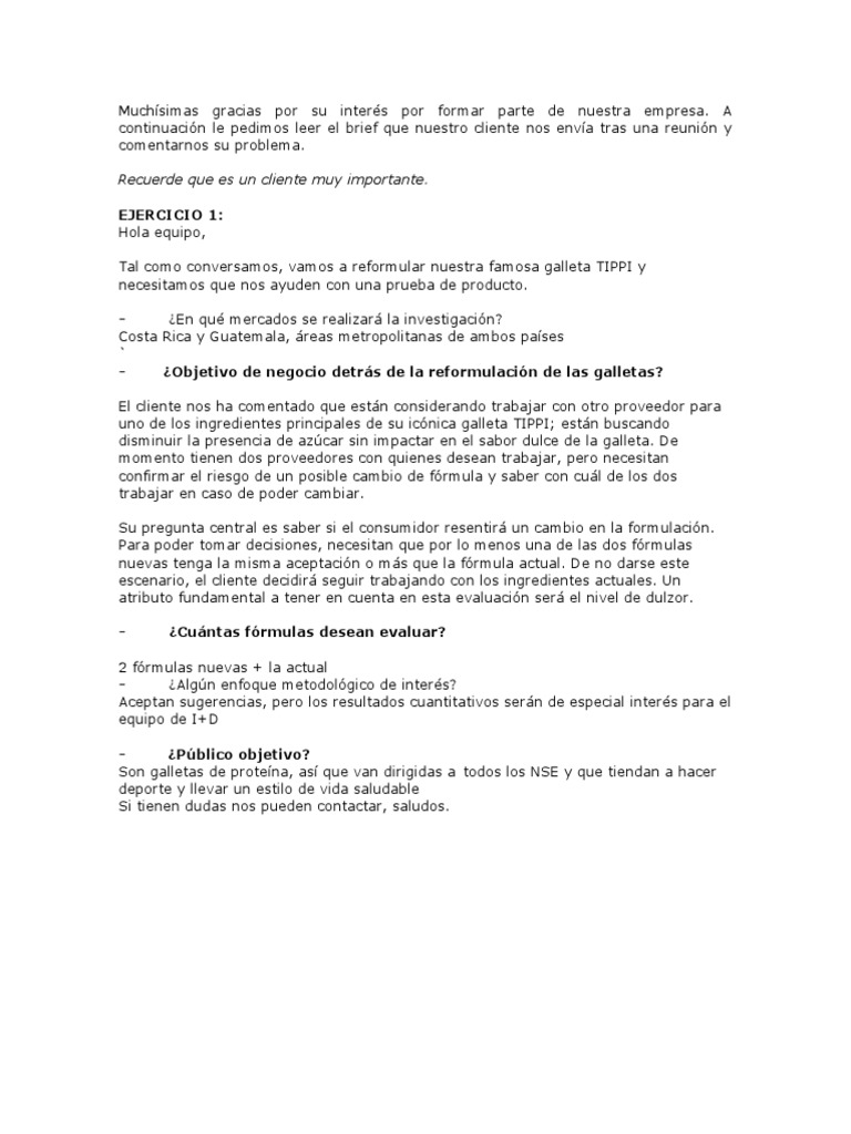 Brief Del Cliente | PDF | Marketing | Producto (Negocio)