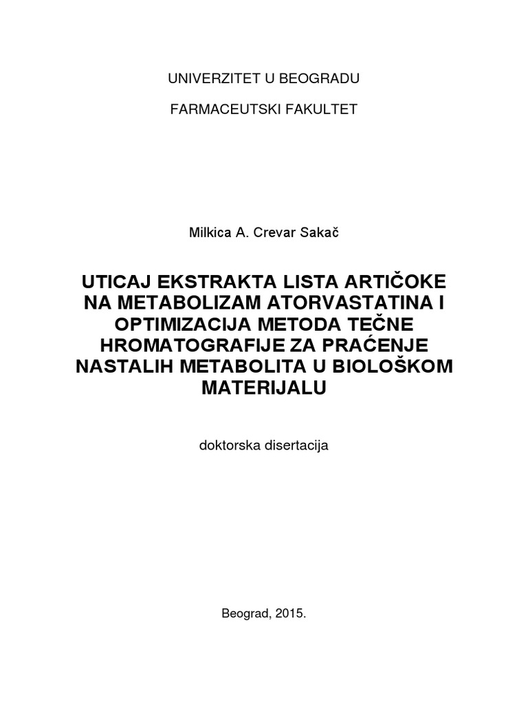 Milkica Crevar Sakac - Doktorska Disertacija | PDF