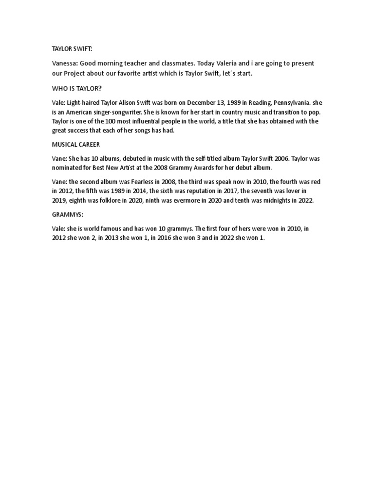 Taylor Swift | PDF