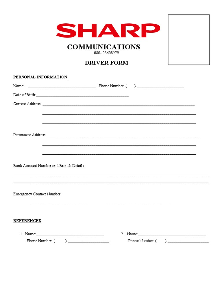 Driver Application Form 0011 | PDF