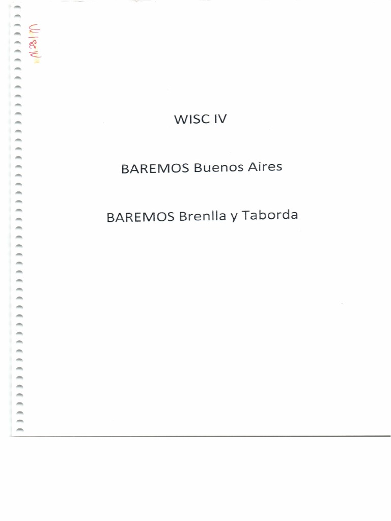 5 WISC IV Baremos Buenos Aires Paidós | PDF