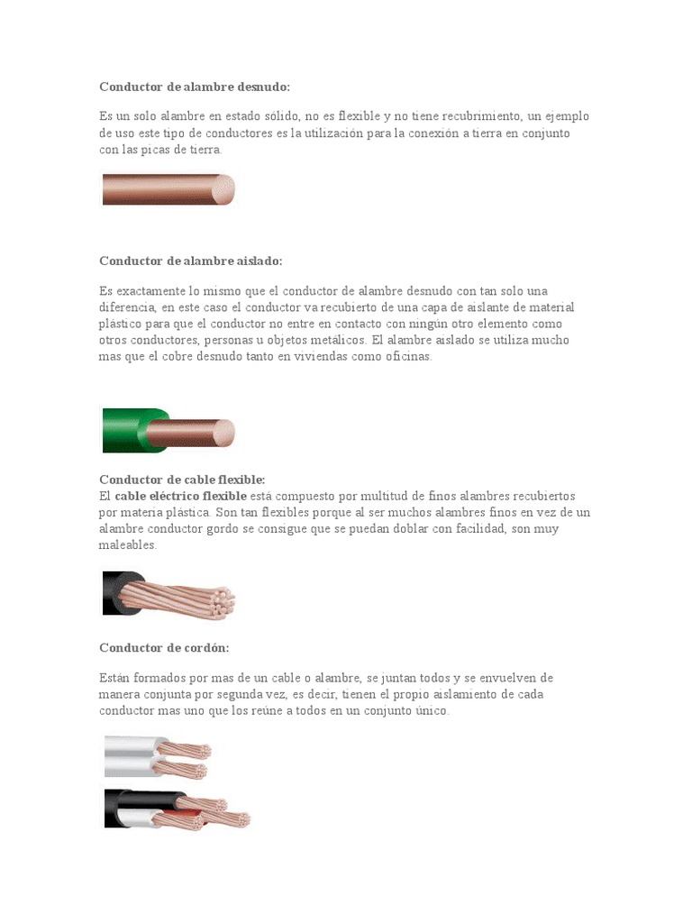 Tipos de conductores de alambre | PDF | Aislador (Electricidad ...