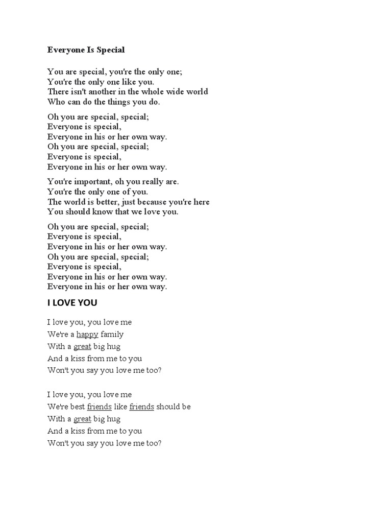 Everyone Is Special | PDF | Lifestyle