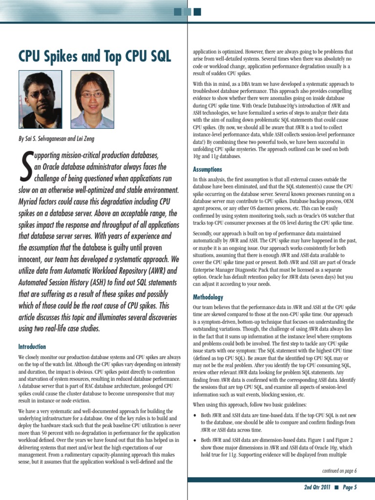 Oracle CPU Spikes: Analyzing Top SQL | PDF | Databases | Cache (Computing)