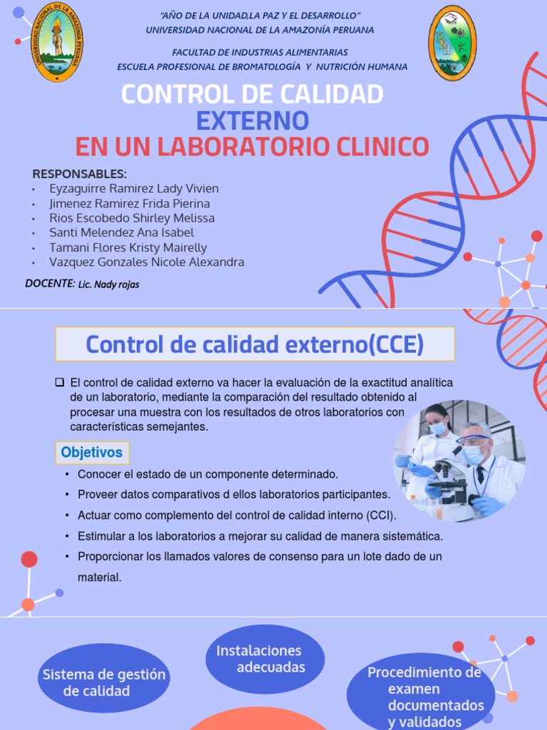 Control de Calidad Externa. Expo. | PDF | Laboratorios | Estadísticas