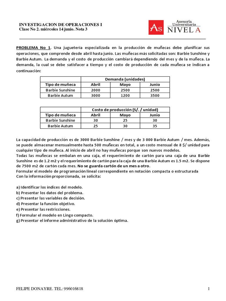 Investigación de Operaciones | PDF | Programación lineal | Inventario