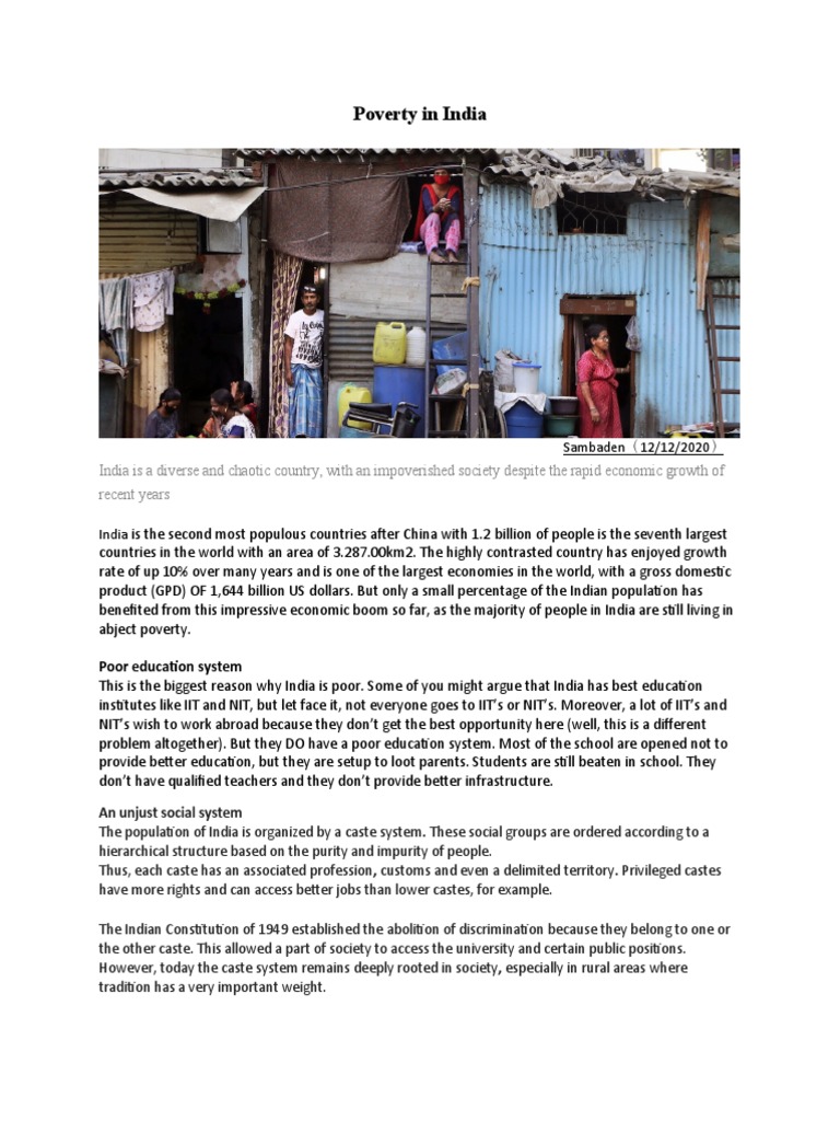 Poverty in India | PDF | Poverty | Poverty & Homelessness
