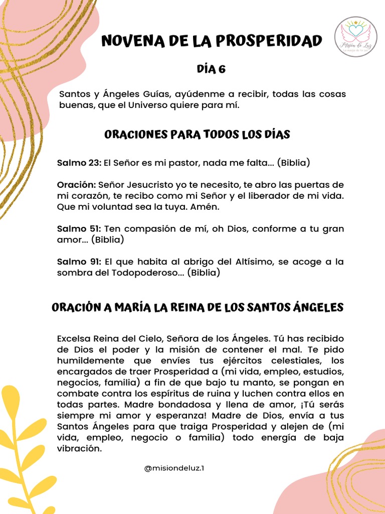 Dia 6 Novena Prosperidad | PDF | Oración | Intercesión