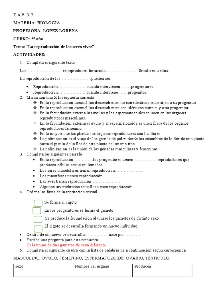 Reproduccion de Los Seres Vivos | PDF | Reproducción | Sexo