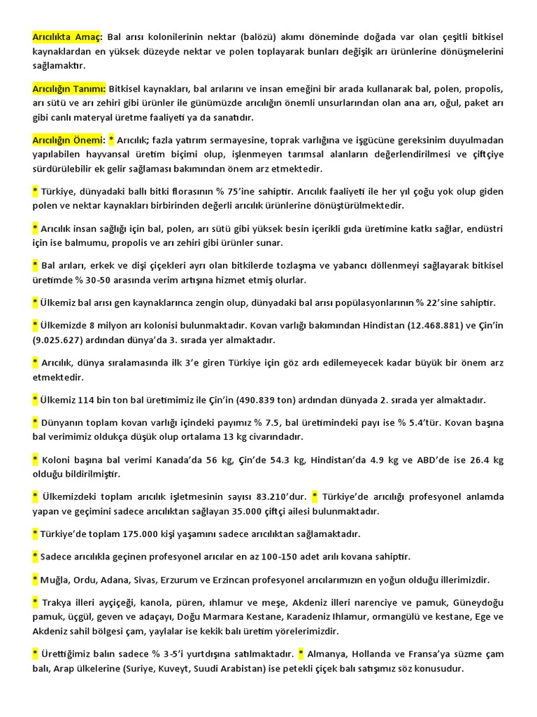 Aricilikta Amac Ariciligin Tanimi Ve Onemi | PDF