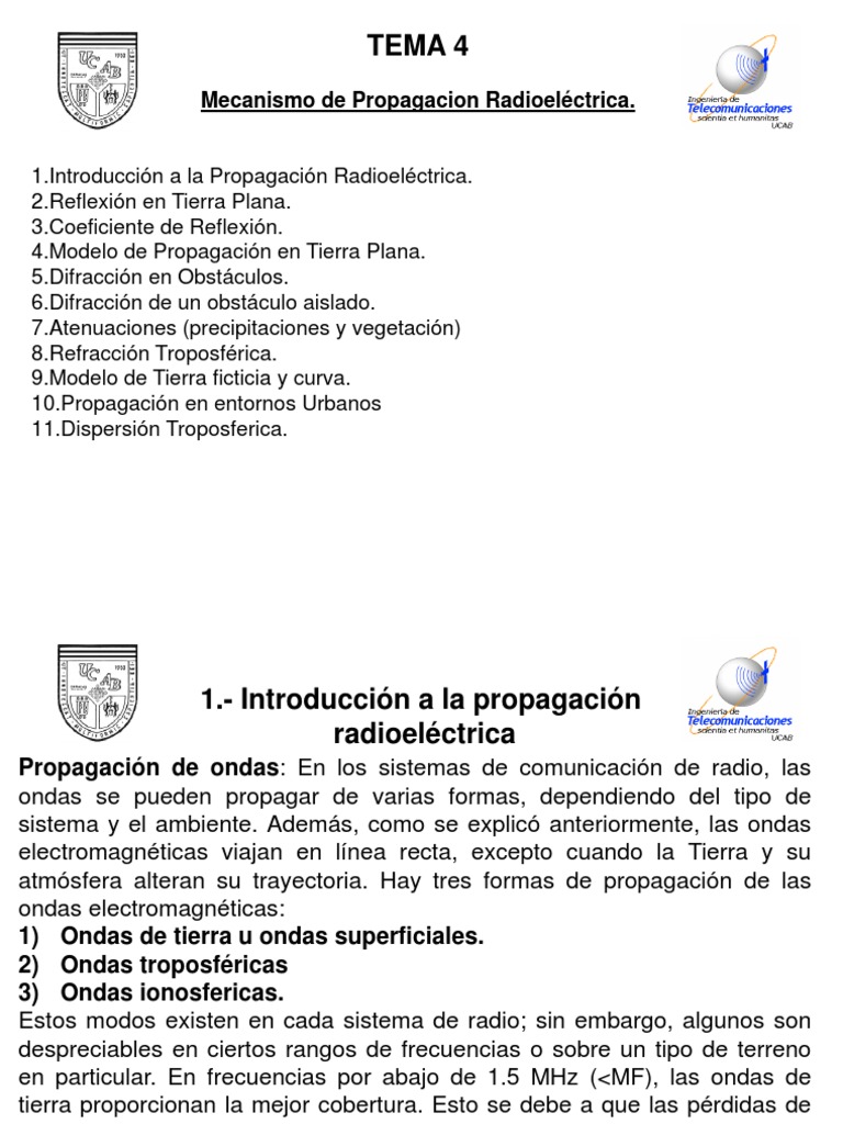 Mecanismos de Propagación Radioeléctrica - Radiocomunicaciones UCAB | PDF | Olas | Horizonte