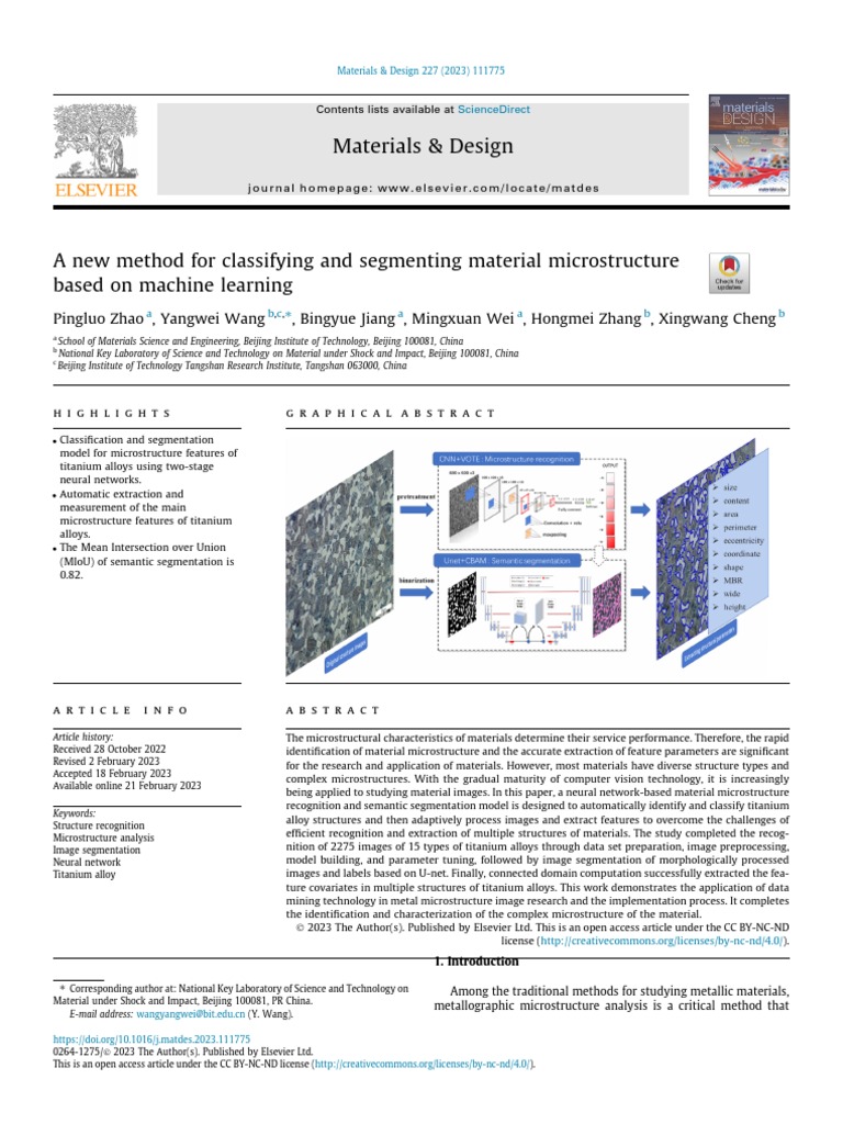 A New Method For Classifying and Segmenting Material Microstructure ... A New Method For Classifying and Segmenting Material Microstructure ...